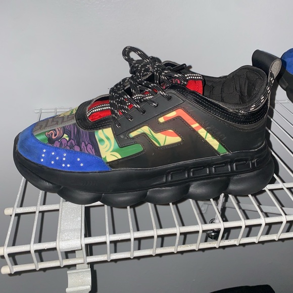 Versace | Shoes | Versace Chain Reactions Black And Red Multi Colored ...